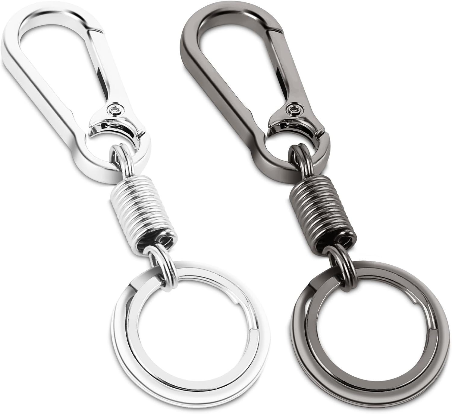 Amaxiu Spring Keychain Clip Key Ring, 2PCS Metal Keychain Carabiner ...