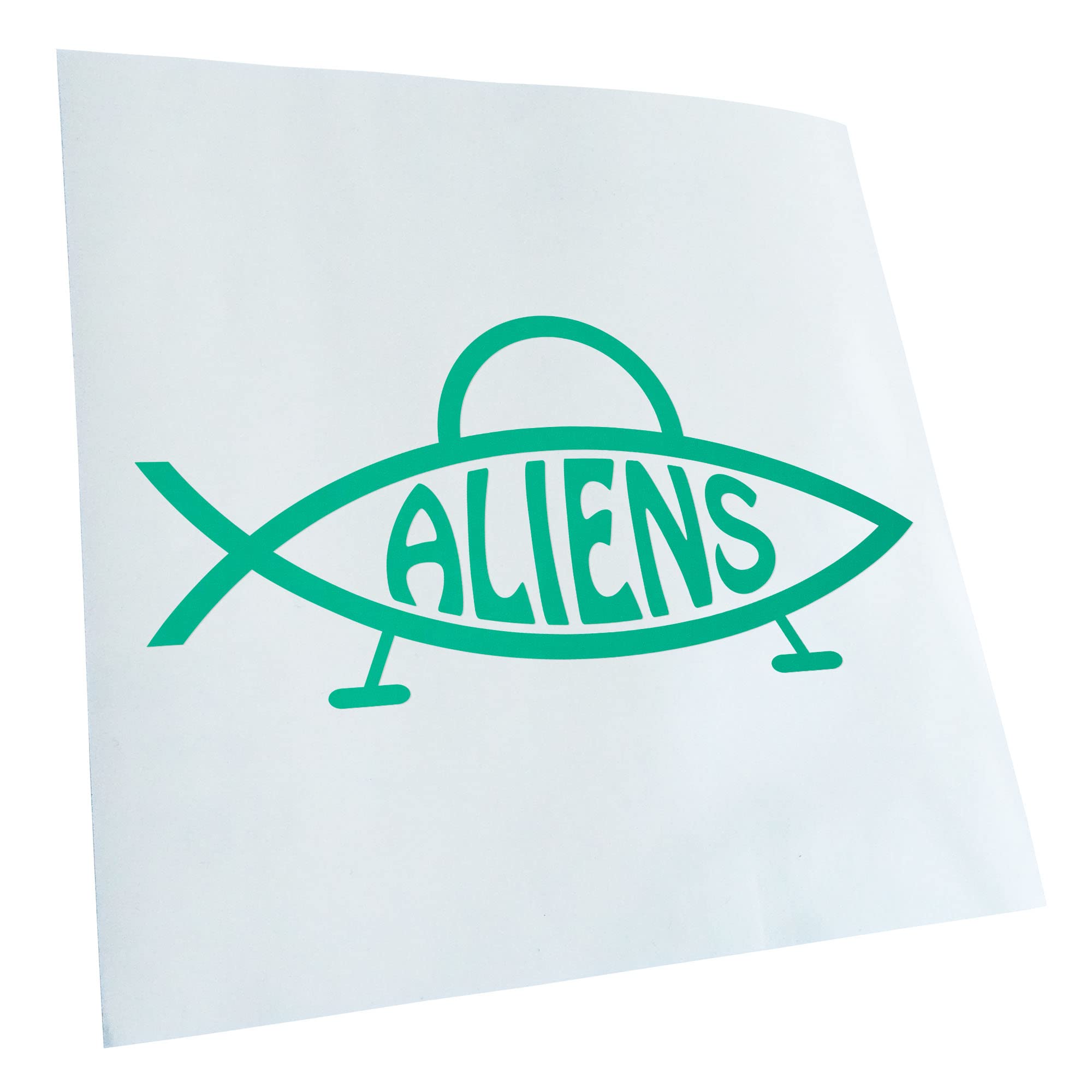 Kiwistar - Car Sticker - Turquoise - 40 x 13 cm Aliens Fish Sticker for ...