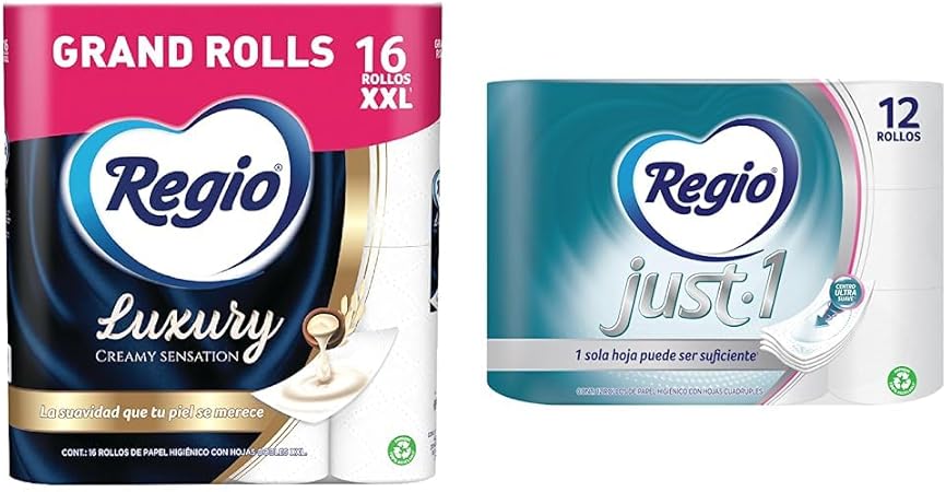 Papel Higiénico, Regio Creamy Sensation, 210 Hojas Dobles, 16 Rollos ...