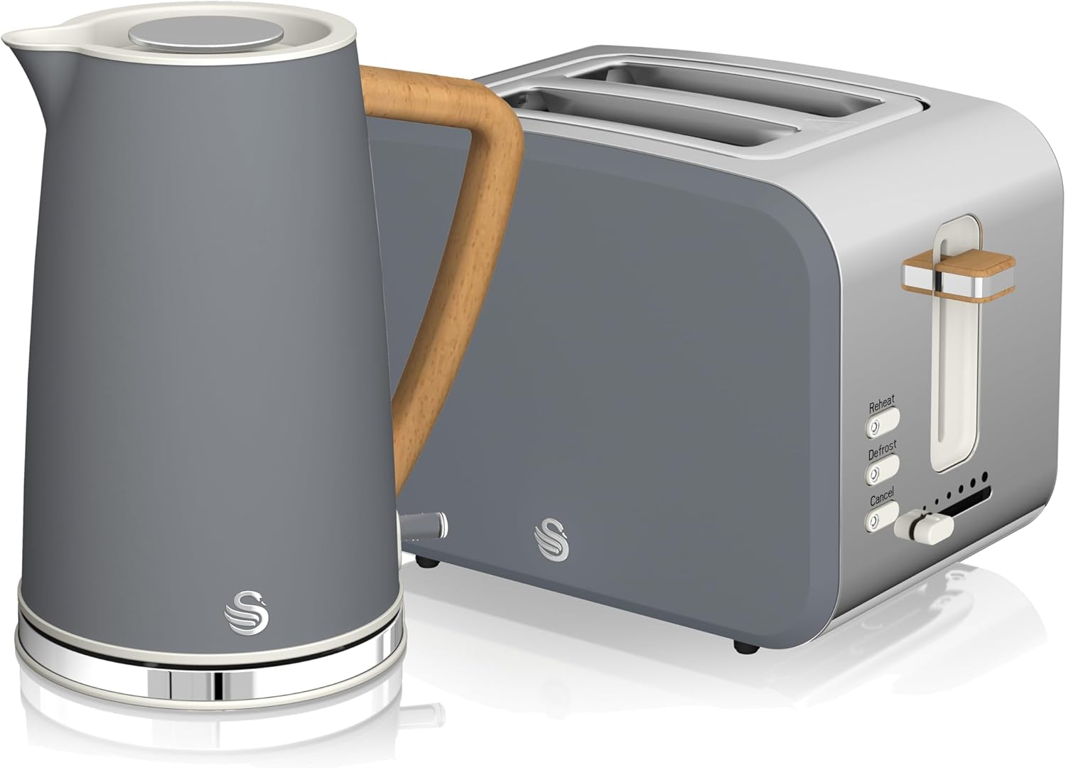 Swan Nordic Kitchen Set, 1.7L Fast Boil Kettle and 900W 2-Slice Toaster ...