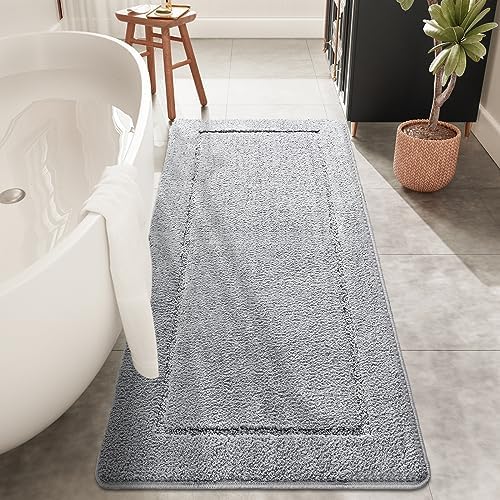 Amazon.com: HOMORE Luminous Grey Bathroom Rugs,60x24 inch Non Slip ...