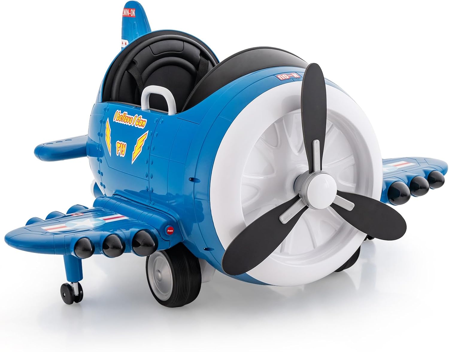 COSTWAY Kids Electric Ride on Car, 12V Battery Powered Airplane Toy ...