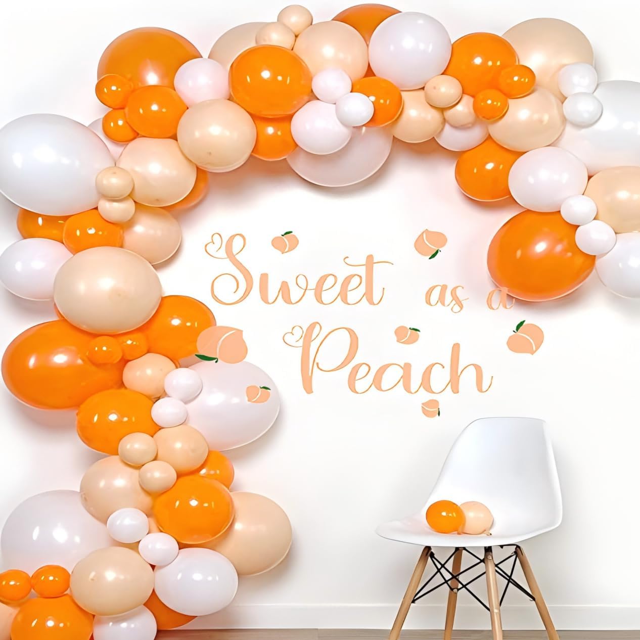 Amazon.com: Sweet As A Peach Baby Shower Balloon Arch Wall Decal Sweet ...