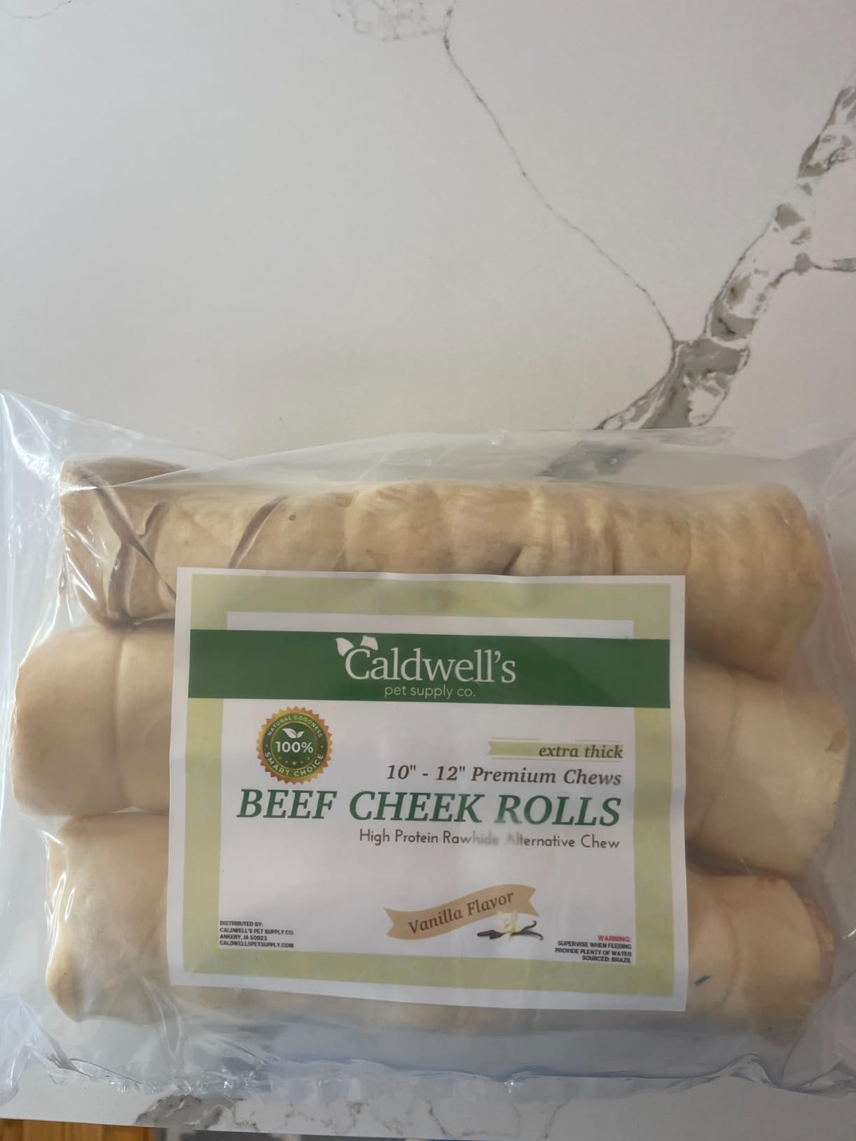 Amazon.com : Caldwell's Pet Supply Co. Premium Jumbo Beef Cheeks for ...