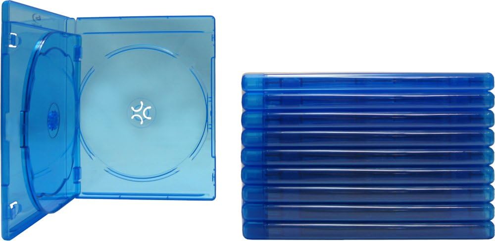 Amazon.com: (10) Blue Blu-Ray 3 Disc Capacity DVD Boxes Cases with ...