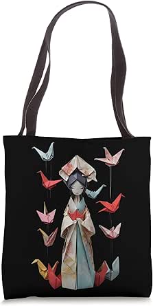 Amazon.com: Origami Doll - Papercraft Lady Art Silhouette Portrait Tote ...
