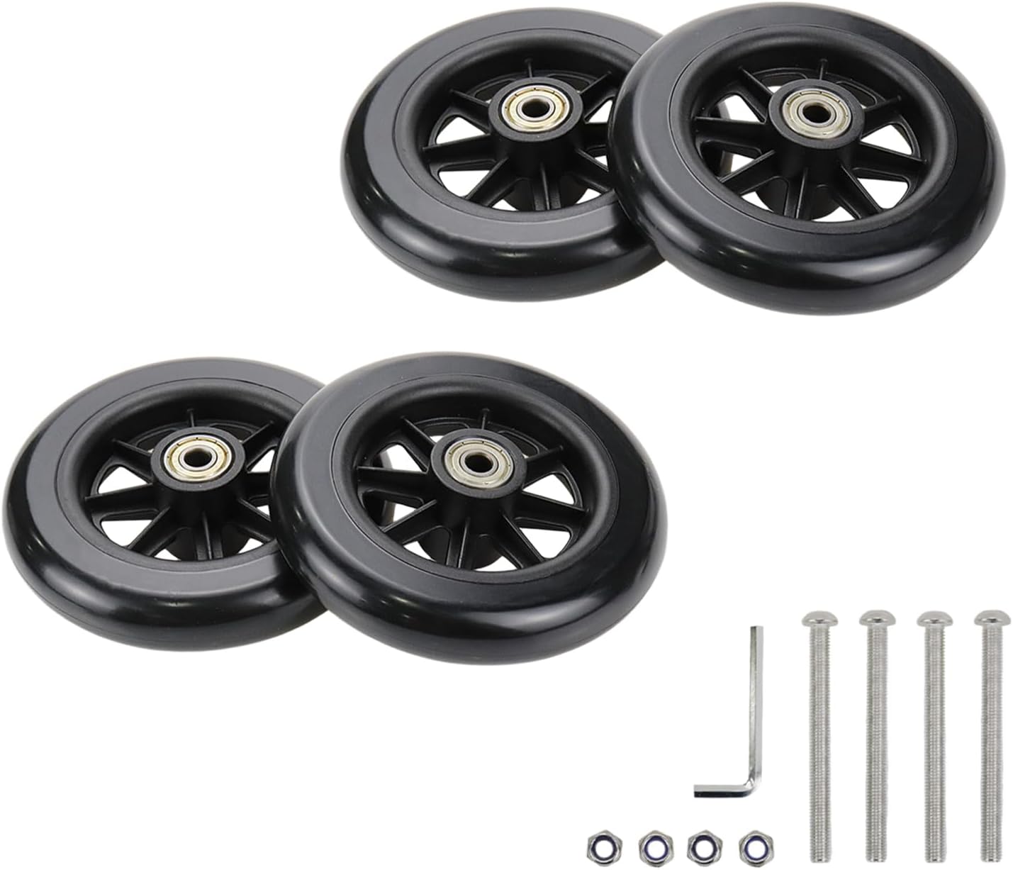 Amazon.com: Savagrow 4Pcs Wheel Replacement for Wheelchairs, Rollators ...