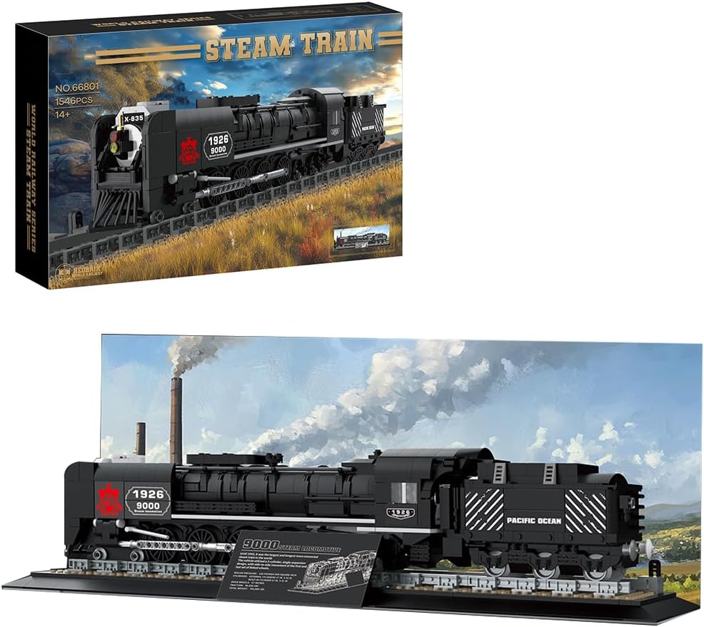Amazon.com: Falagil Steam Train Building Block Toy - Union Pacific 9000 ...
