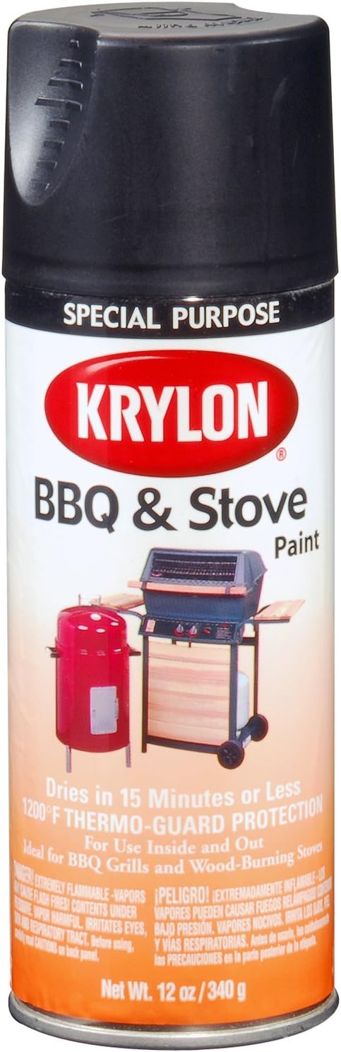 Krylon (1618-6 PK Black BBQ, Stove and Propane Paint - 12 oz. Aerosol ...