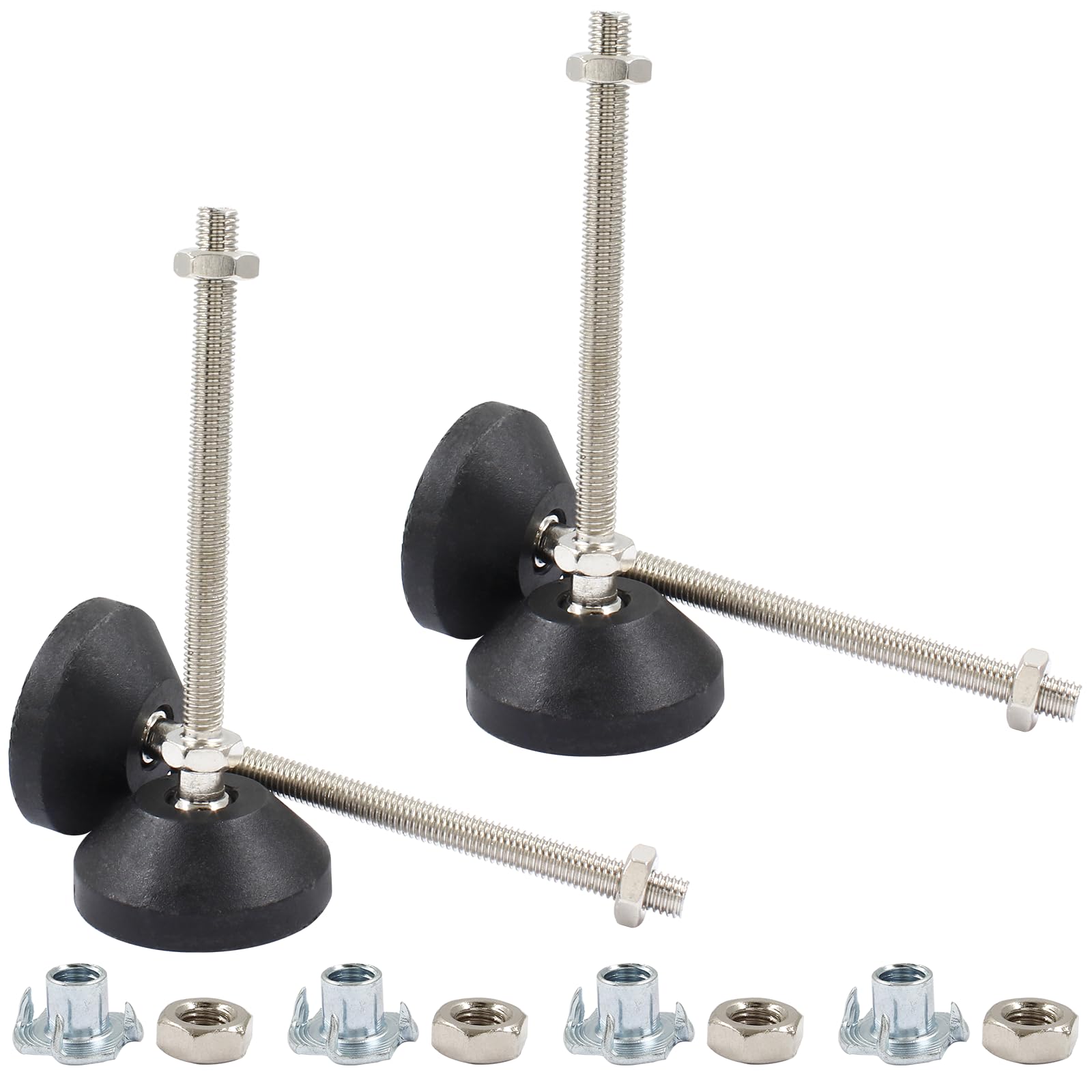 Waziaqoc 4 Pcs Adjustable Leveling Feet, M8 Thread Adjustable Foot Cups ...