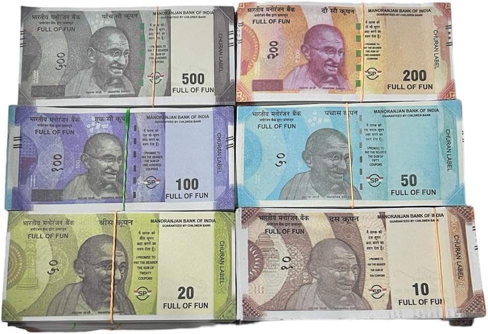 Buy Velinor Indian Rupee Pretend Play Money Set for Kids - Educational ...