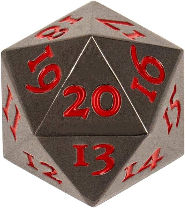 Amazon.com: Extra Large Solid Metal D20 Spindown/Countdown Dice Black ...
