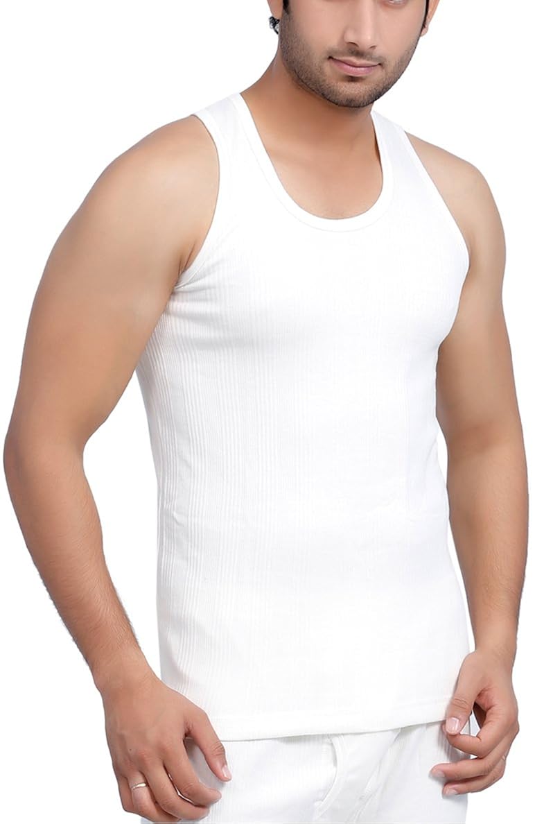 Buy Omesh Men's Quilted Cotton Thermal Top (WM303_44, White) at Amazon.in