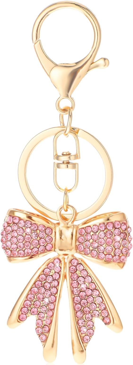 Amazon.com: Pink Bow Keychain Cute Bag Charms Aesthetic Keychain ...