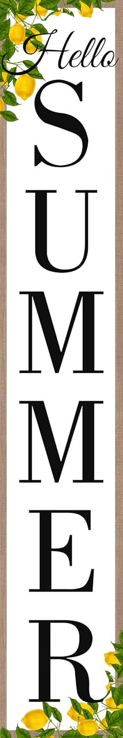 Amazon.com: Hello Summer Wooden Welcome Sign Vertical Porch Sign ...