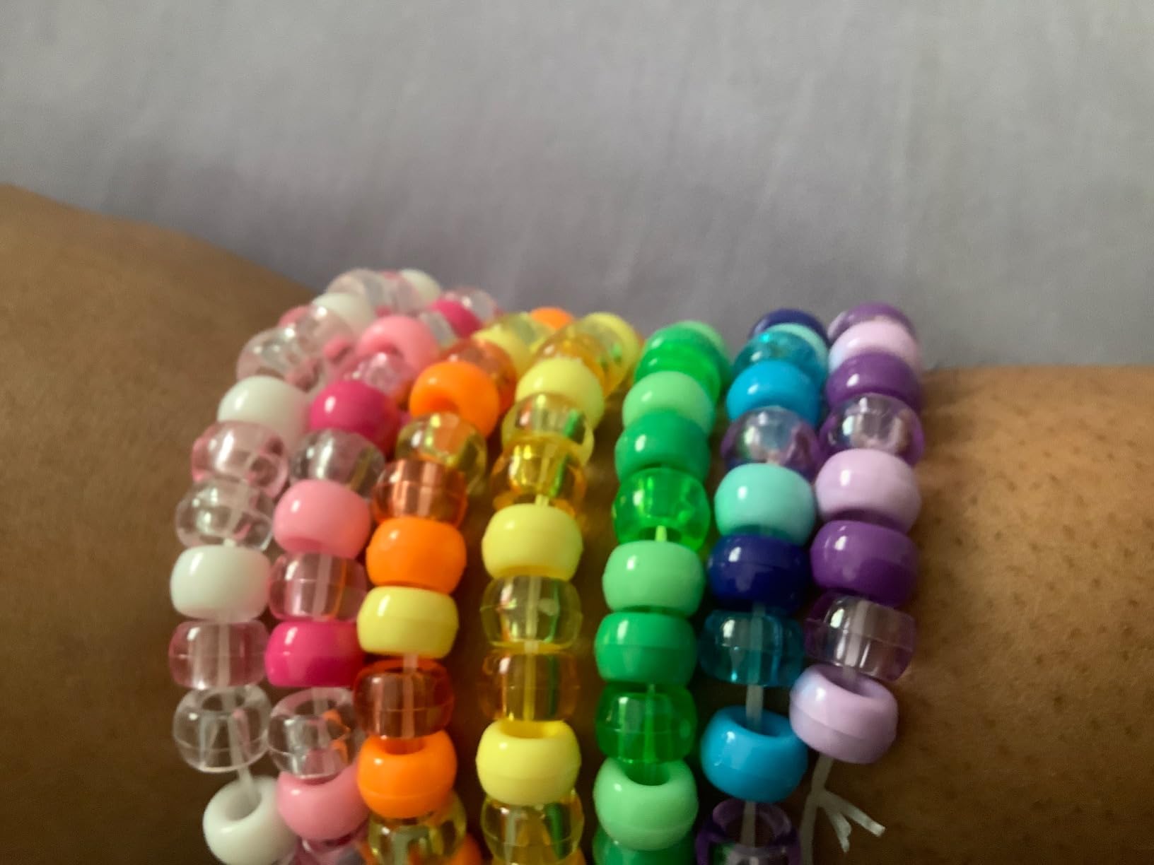 Amazon.com: Y1tvei Rainbow Pony Bead Bracelet - 7Pcs Colorful Rainbow ...