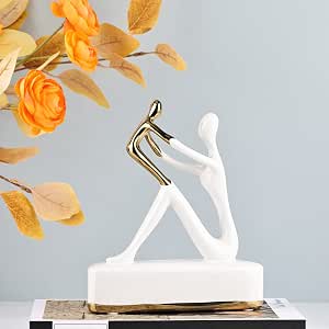 Amazon.com: orenm White Ceramic Mother and Child Sculpture Abstract Art ...