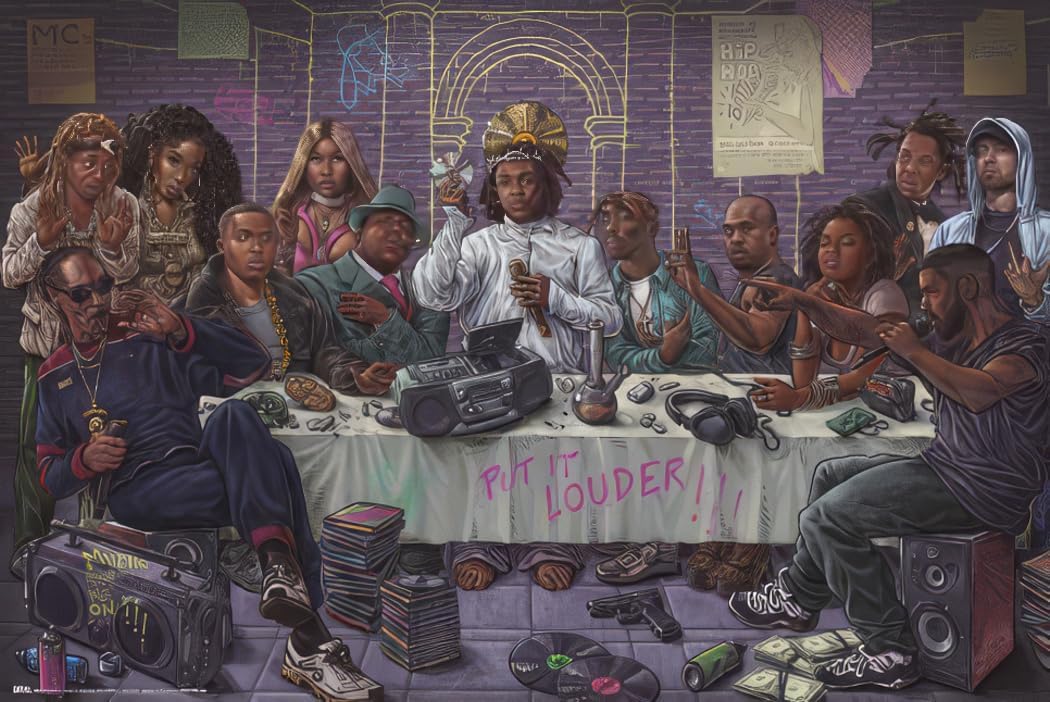 Amazon.com: The Last Supper Of Hip Hop - Music Poster (Caricature Of ...