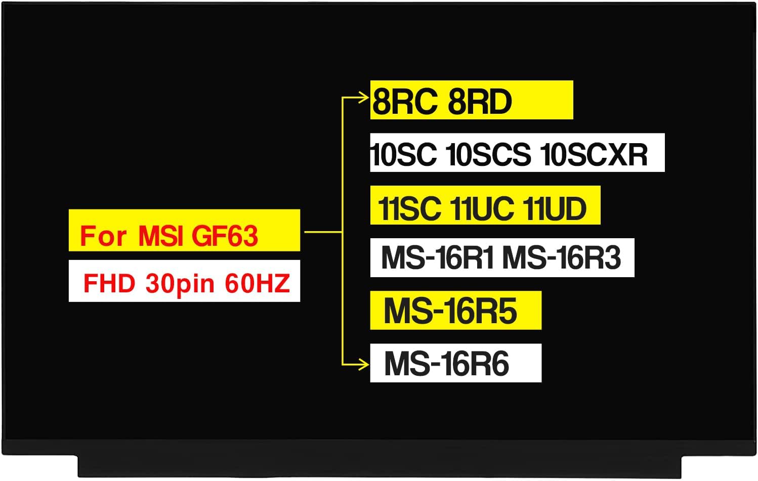 Amazon.com: 15.6 Inches New Screen Replacement for MSI Thin GF63 8RC ...