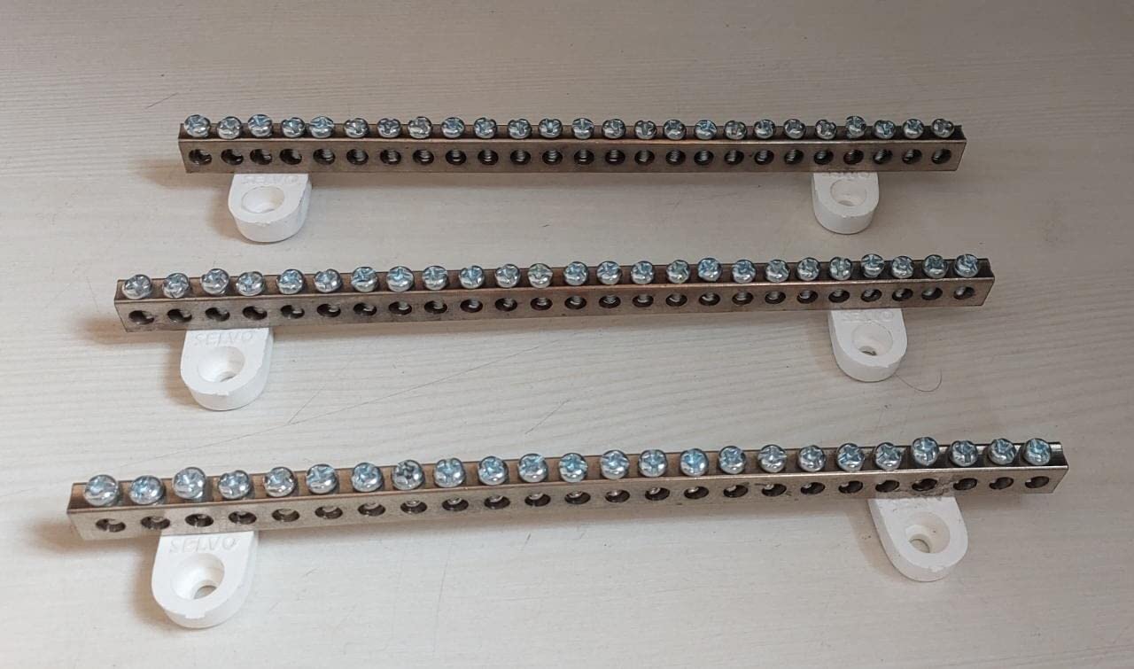 SELVO 24 Ways Brass Neutral link Twenty FourScrew Terminal grounding ...