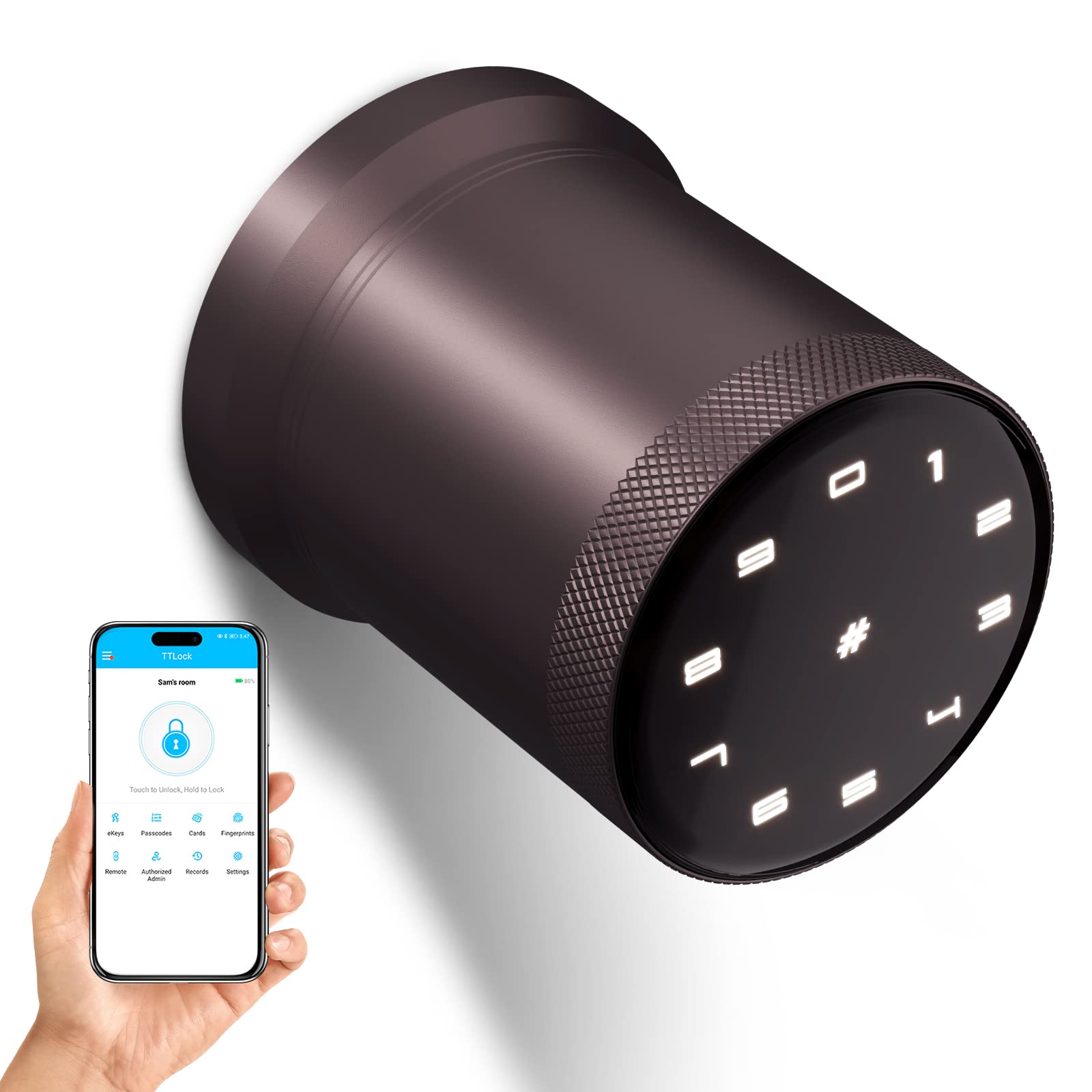 Remote Bedroom Door Lock Keyless Entry Keypad Fingerprint Smart Lock: