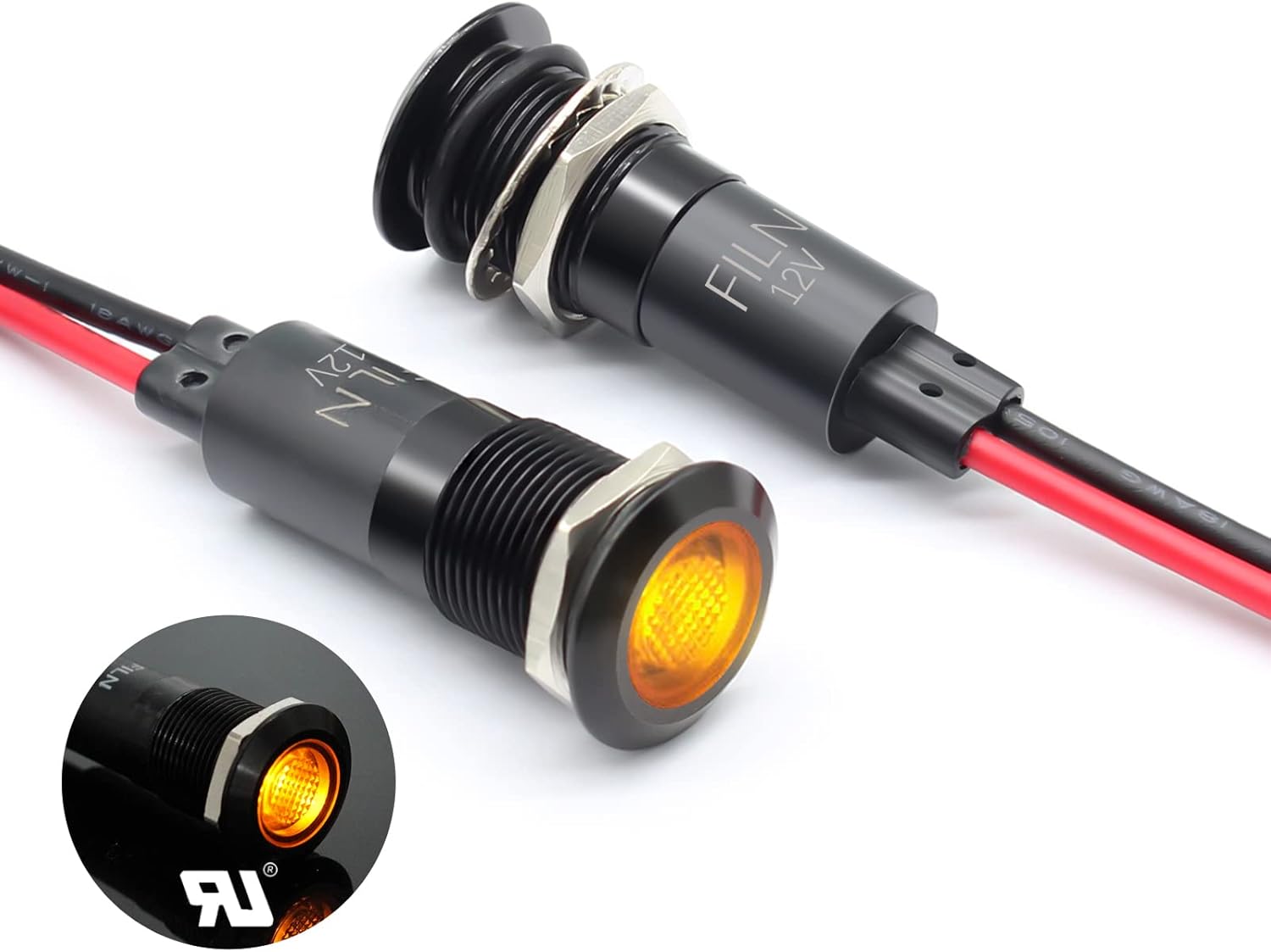 Amazon.com: FILN 2PCS 12mm (1/2") Indicator light LED indicator Light ...