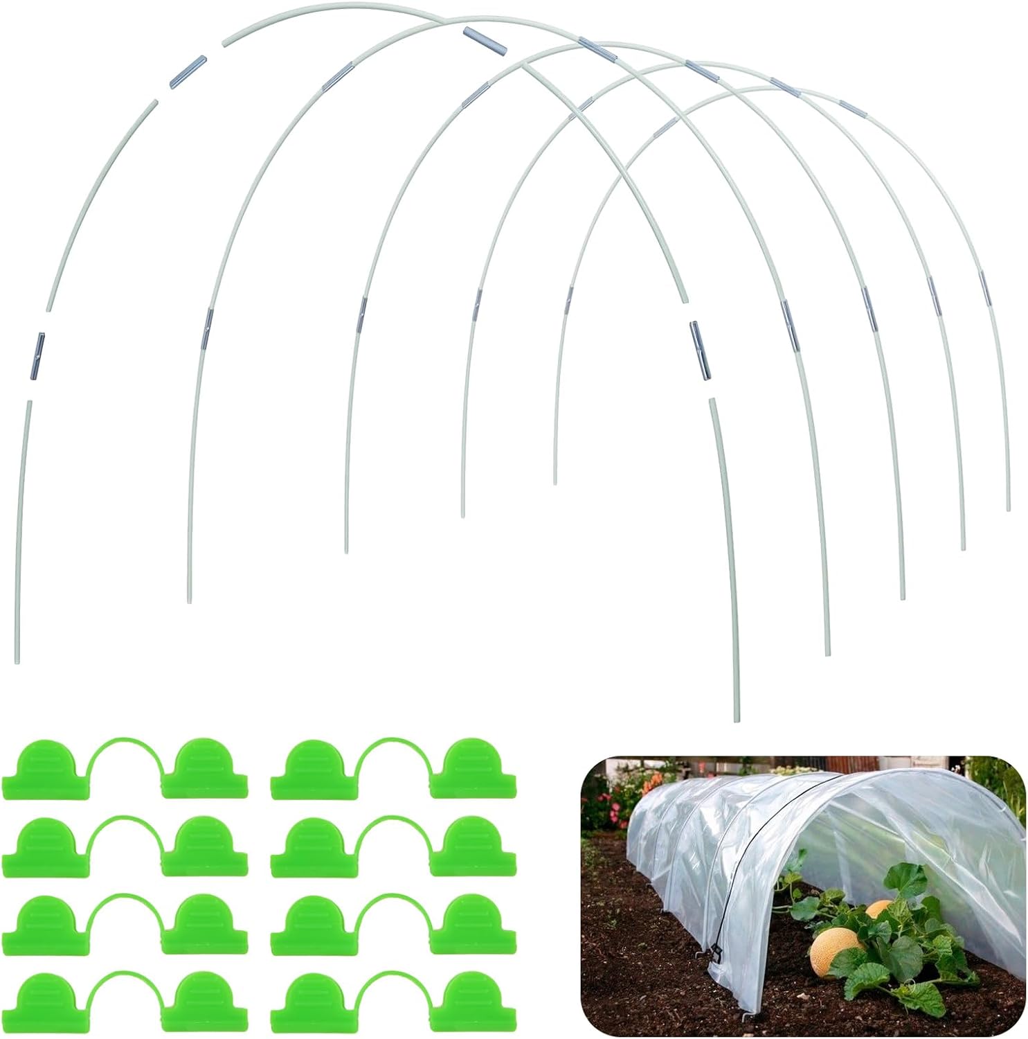 Amazon.com : YAYODS 72 Pcs Garden Hoops for Raised Beds, 12 Sets of 8 ...