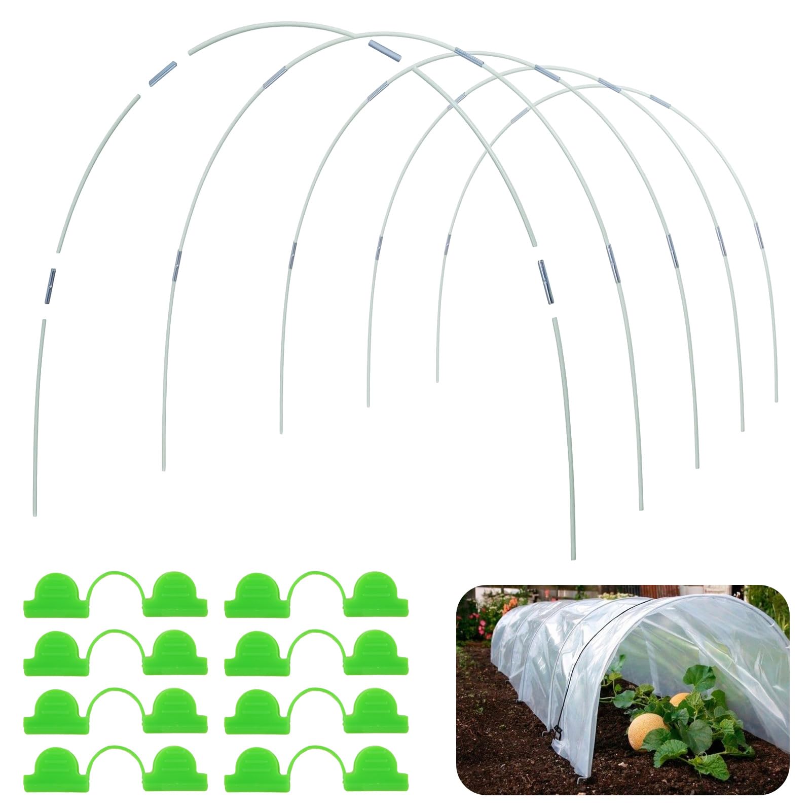 Amazon.com : YAYODS 72 Pcs Garden Hoops for Raised Beds, 12 sets of 8 ...