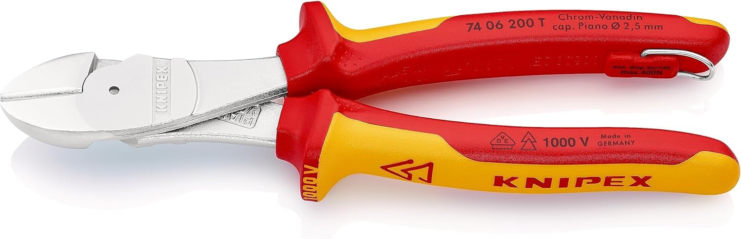 Knipex High Leverage Diagonal Cutter chrome-plated, insulated with ...