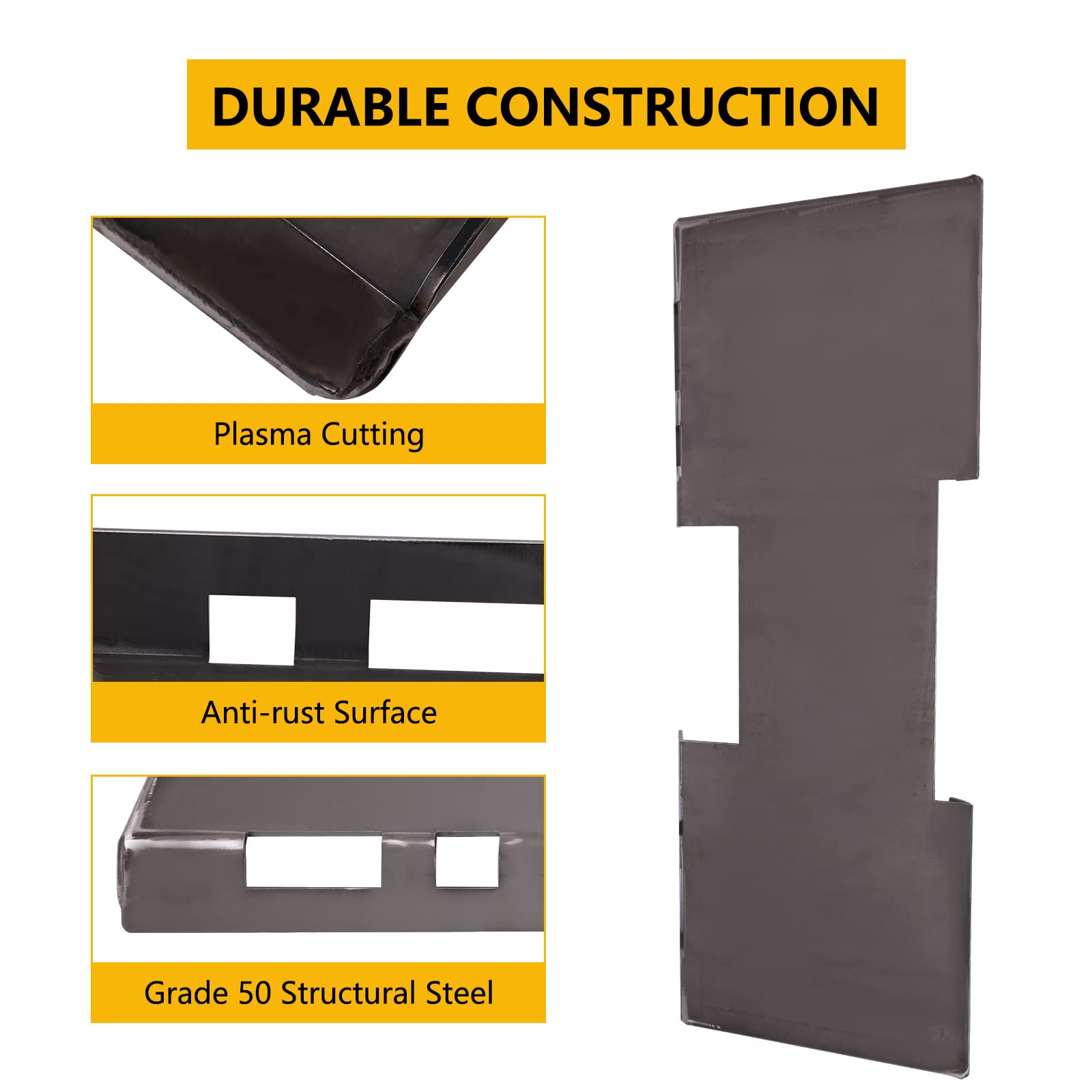 Snapklik.com : 1/4" Skid Steer Attachment Plate, 1/3" Top Bar Thick Quick Attachment Plate ...