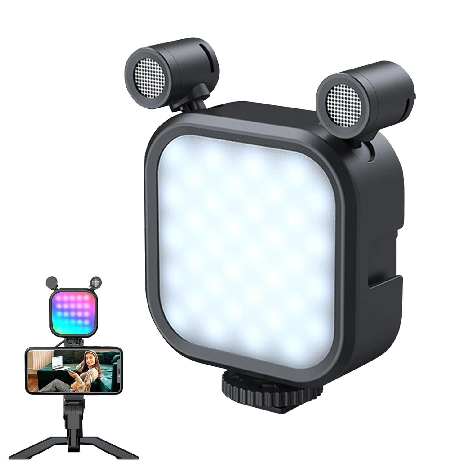 Microphone Fill Light - V13 Camera Lighting - Dual Microphone 2 In 1 ...