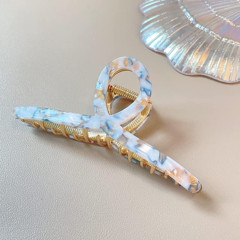 Amazon.com : 1Pack Large Metal Acetate Hair Claw Clips for Curly ...