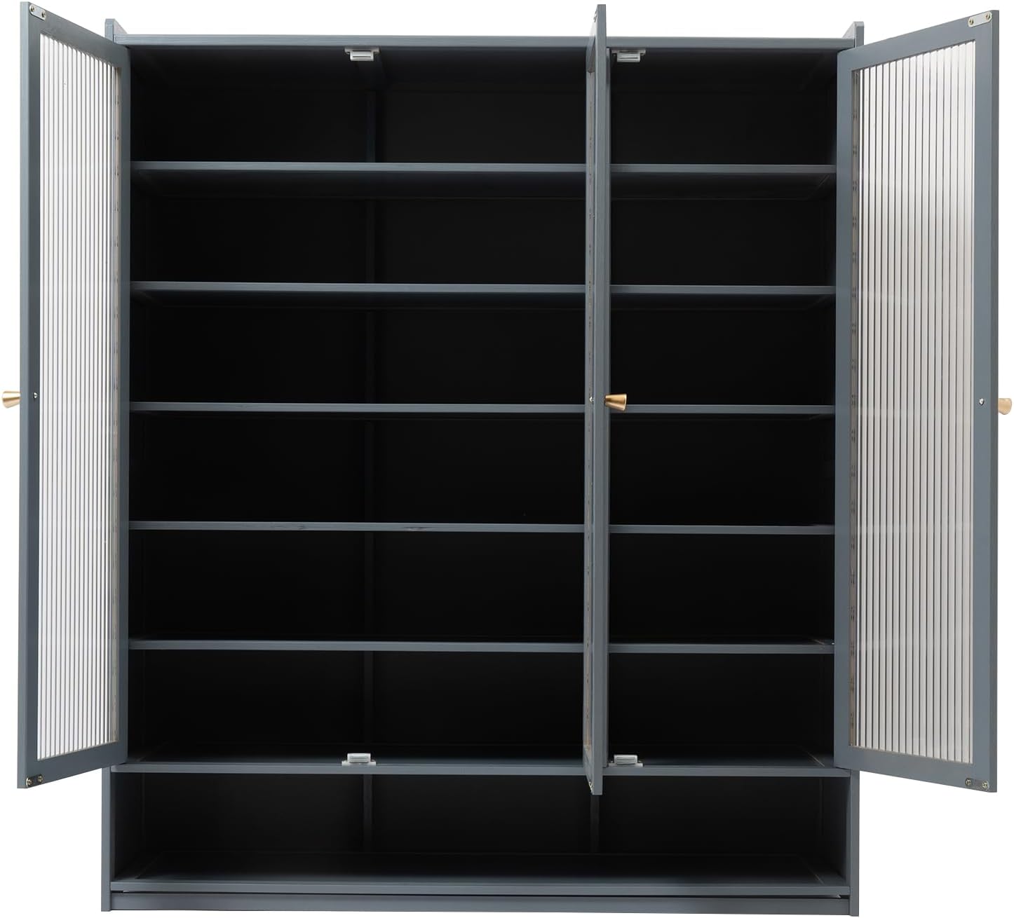 Amazon.com: LUNUMAOS Shoe Storage Cabinet Organizer 8 Shelf 3-Door ...