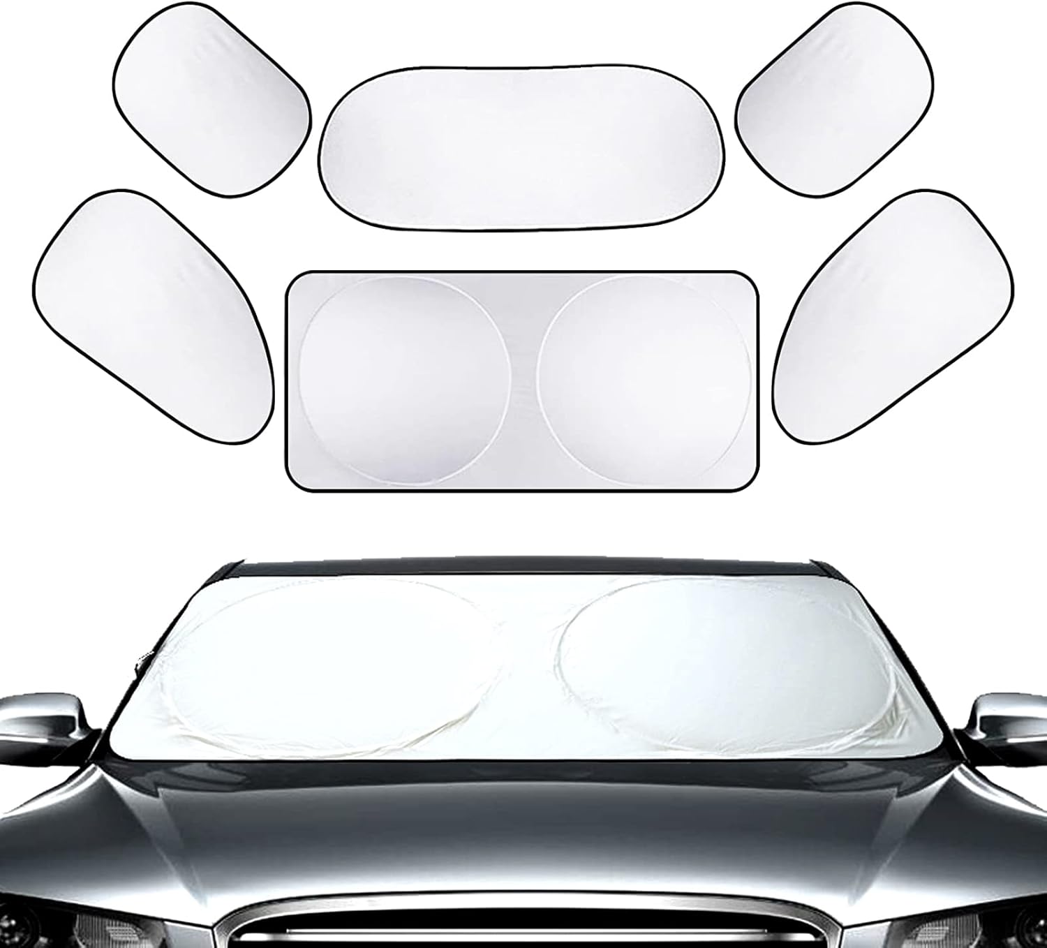 QODOLSI 6 parasoles para parabrisas de coche, cubierta solar interior ...