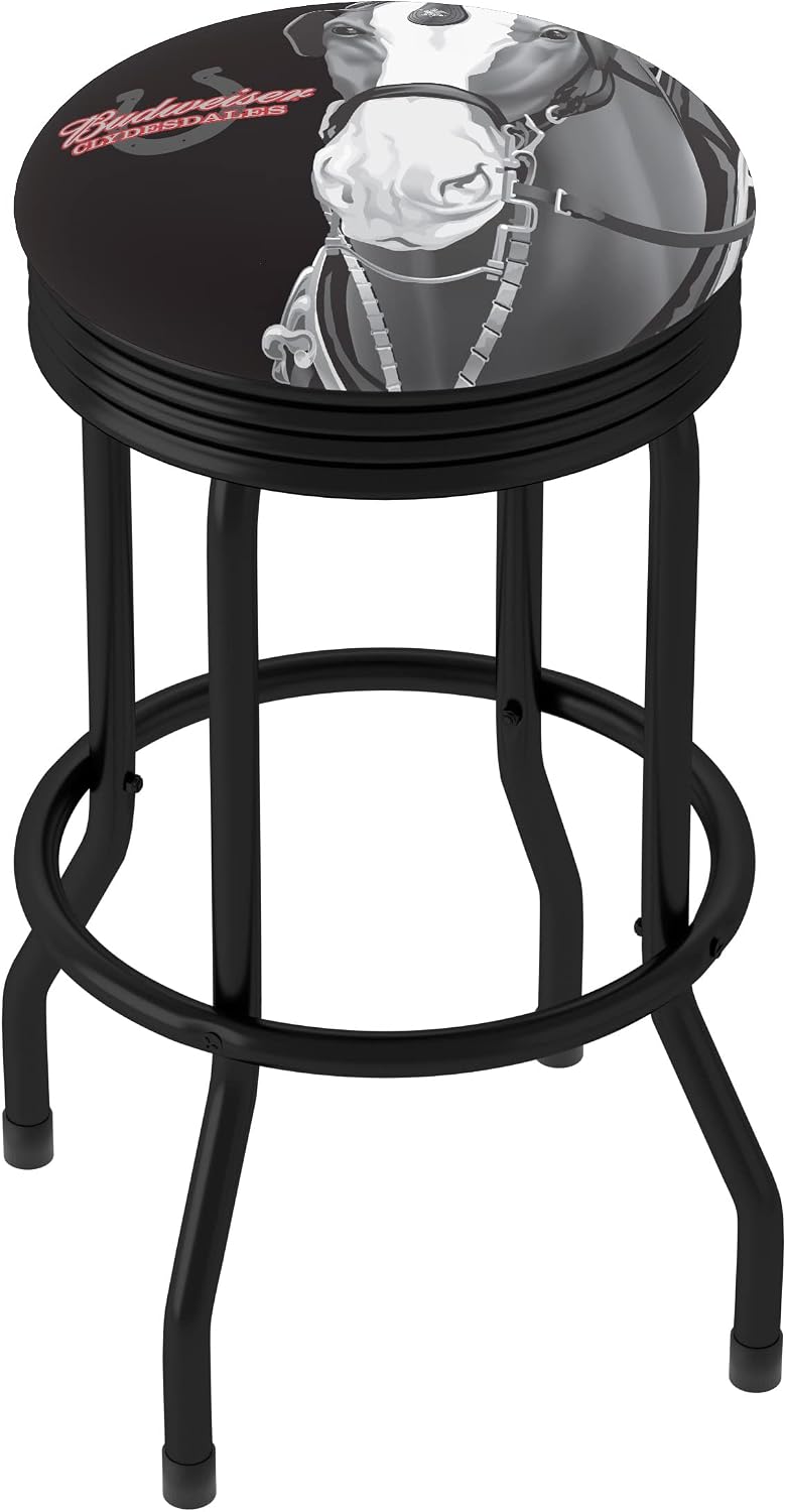 Amazon.com: Trademark Gameroom Bar Stool - Budweiser Clydesdale Black ...