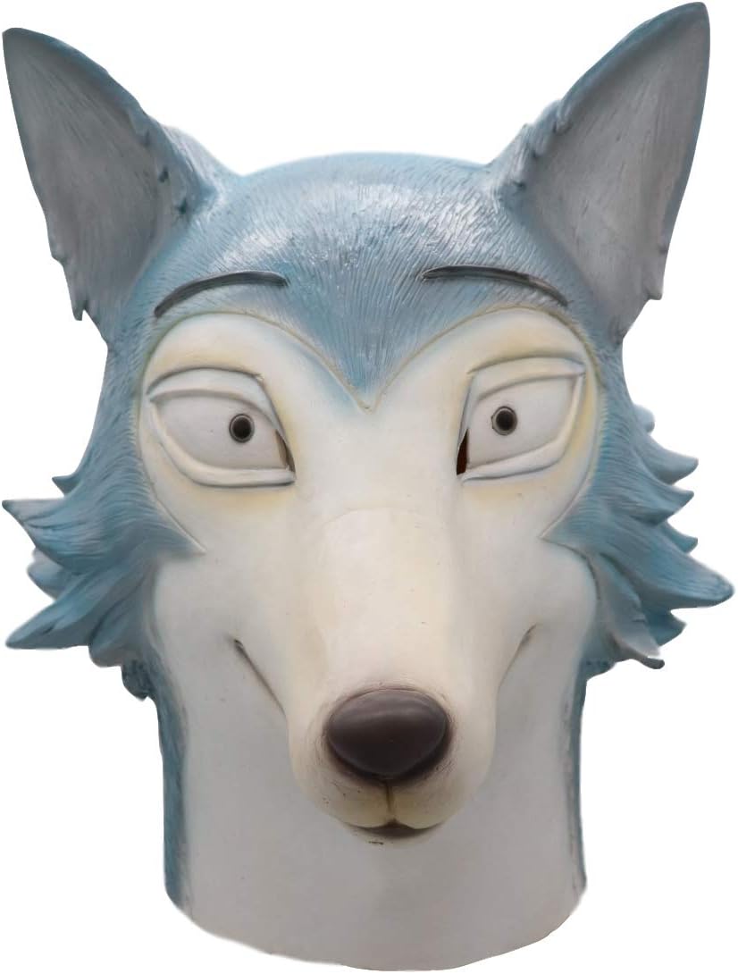 Amazon.com: Pigmiss Wolf Mask Full Head Latex Anime Wolf Face Mask ...