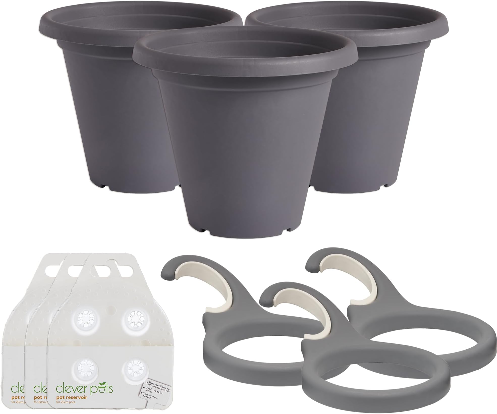 Clever Pots Flower, Charcoal, One Size (20cm Pots) : Amazon.co.uk: Garden