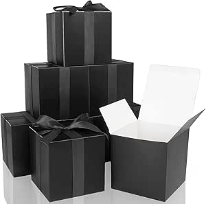 Amazon.com: COTOPHER Small Gift Boxes 25 Pack 6x6x6 inches Black Gift ...