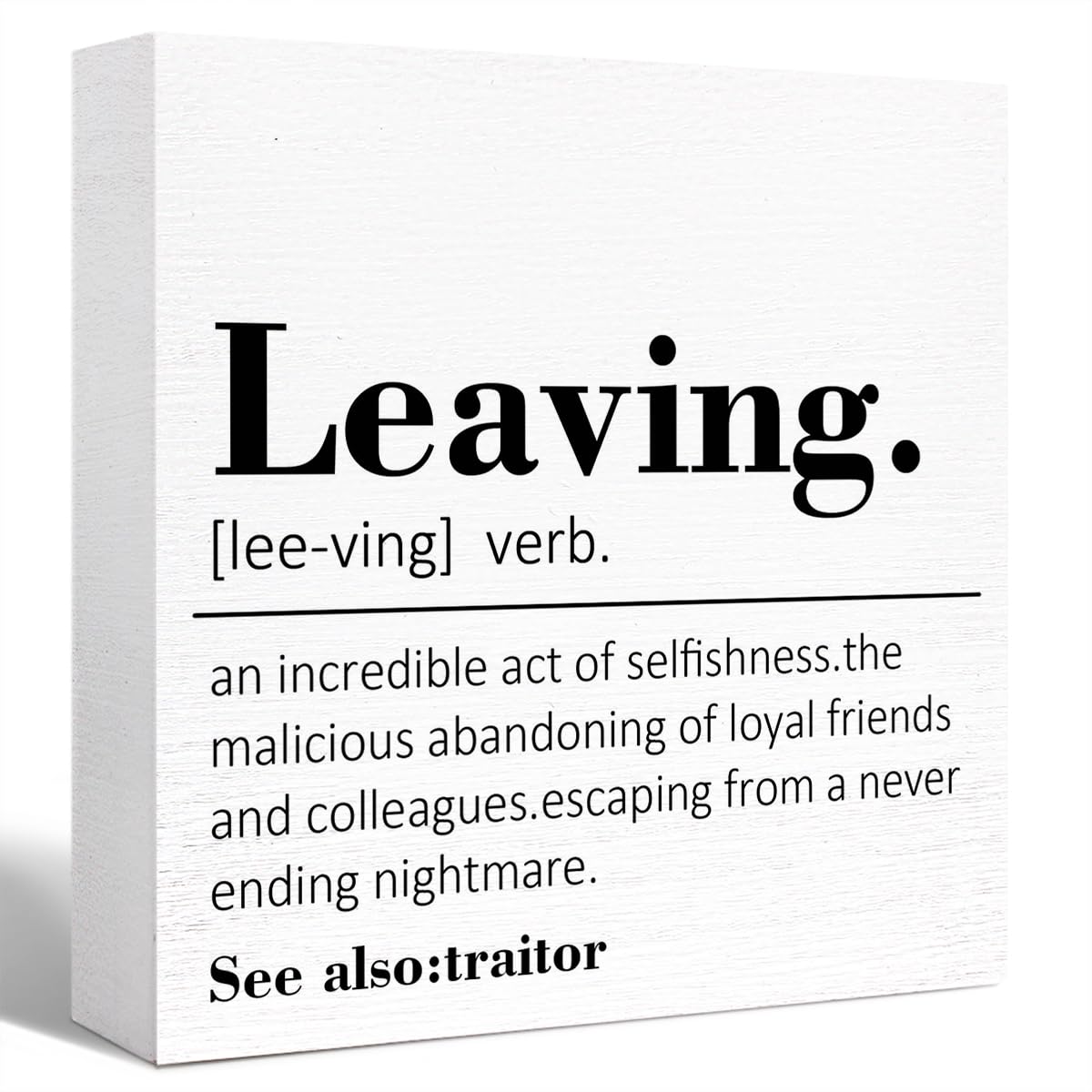 Amazon.com: Leaving Gifts for Women Men,Leaving Definition Wooden Block ...