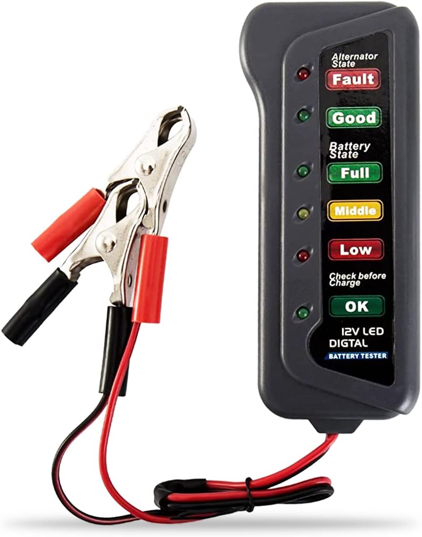 ZIBUYU® Digital Battery Tester Alternator for Vehicles with 6 LED ...
