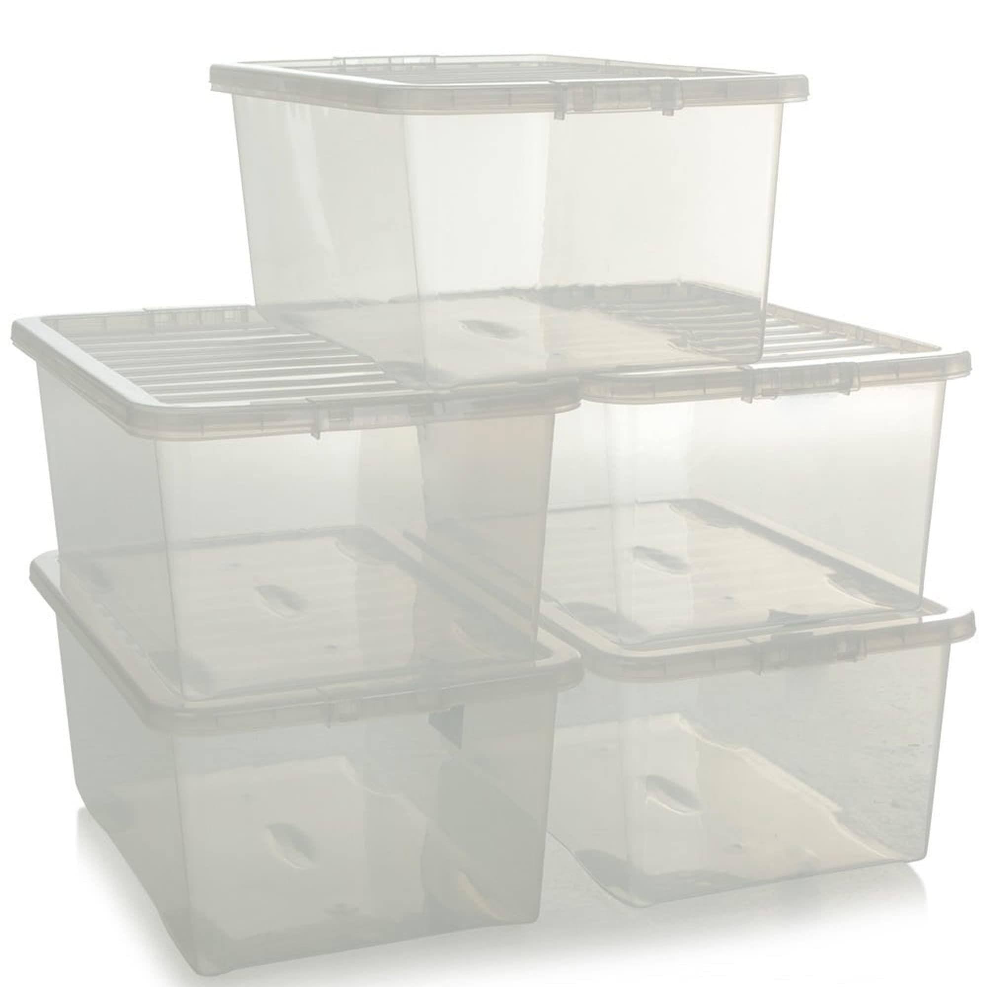 Pluto Packaging X Large Plastic Storage Box Strong Transparent ...