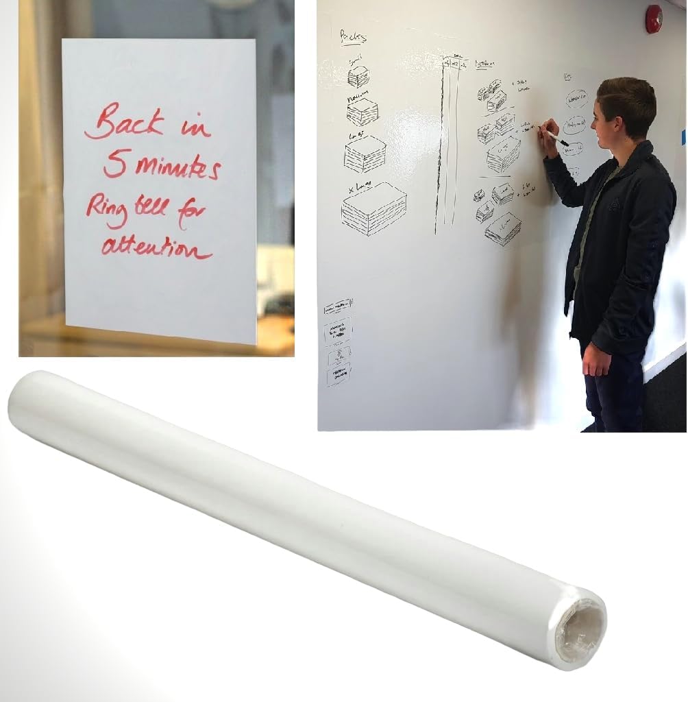 5 x WHITEBOARD A1 Sheets ON A ROLL Large Plain White for Home Office ...