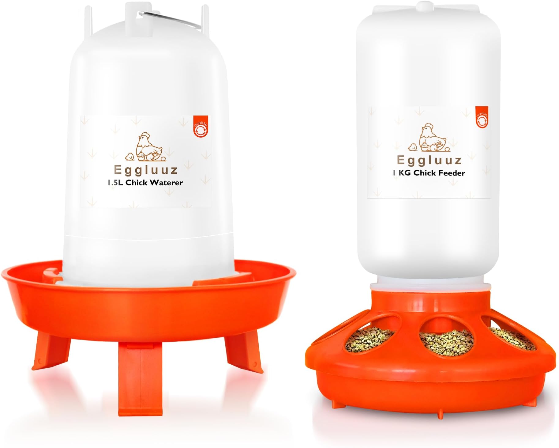 Amazon.com : 6 Pack Chick Feeder Waterer Hanging Poultry Feeder Kit ...