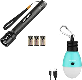 EverBrite Ultra Bright Tactical Flashlight and Rechargeable Camping ...