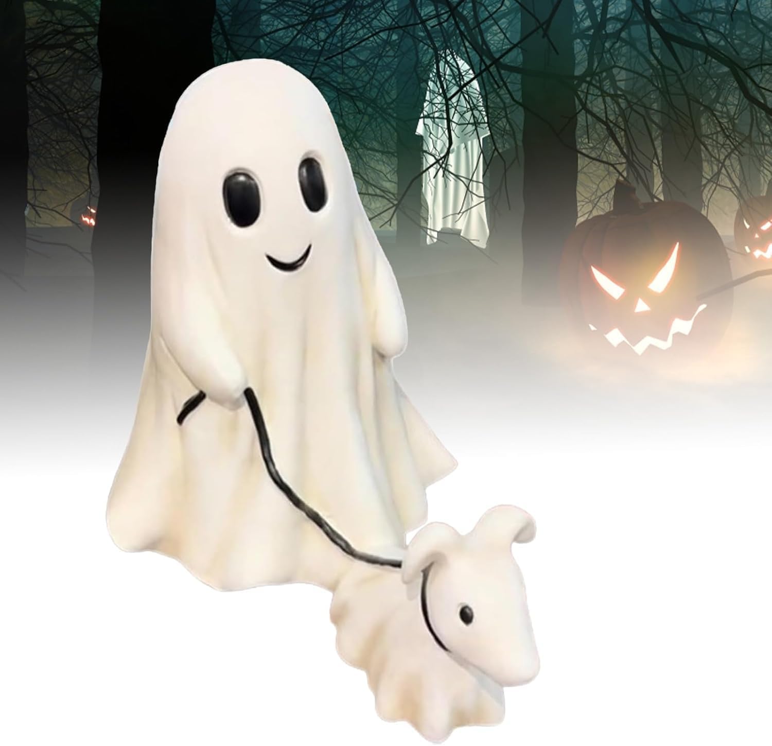Amazon.com: XIAOXUANFENG (10PCS) Halloween Ghost Walking Dog Statue: Ghost Walking His Ghost Dog ...