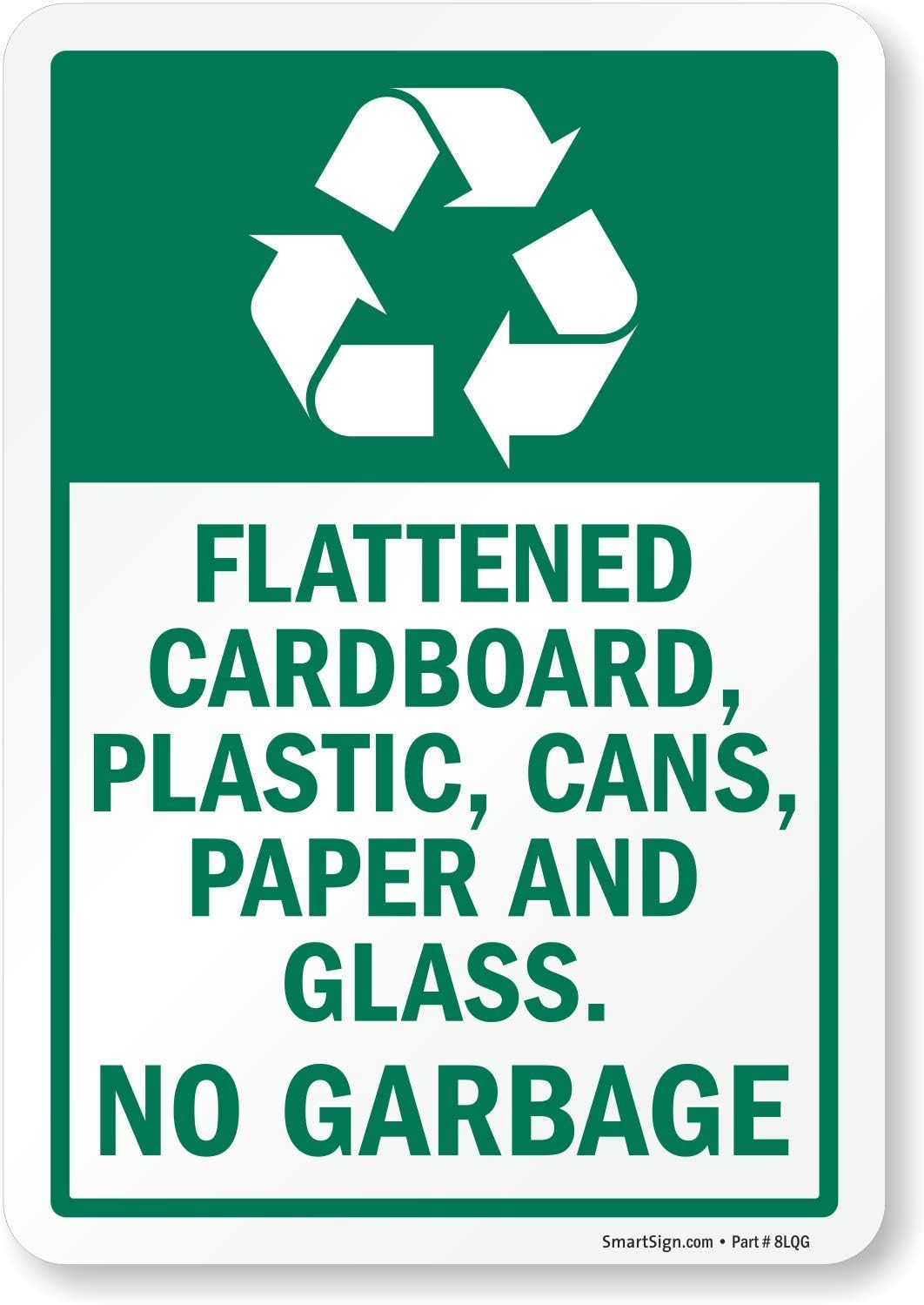 Amazon.com: SmartSign 10 x 7 inch "Flattened Cardboard, Plastic, Cans ...