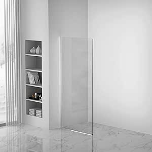 Fine Fixtures Single Fixed Glass Shower Panel - Clear Tempered Frameless Shower Glass Door ...