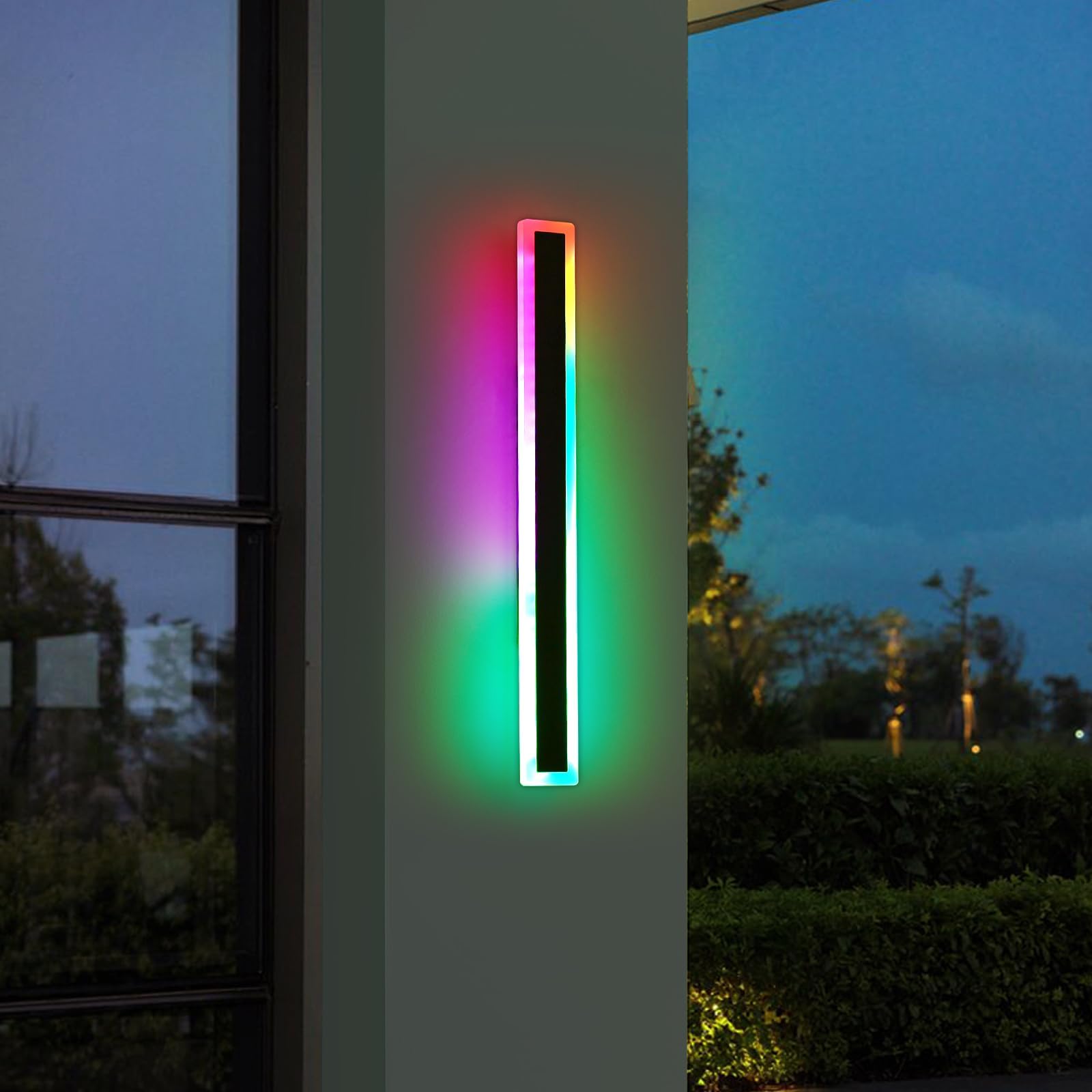 Modern Outdoor Wall Light, Modern RGB Outdoor Wall Light Brightness 10% ...