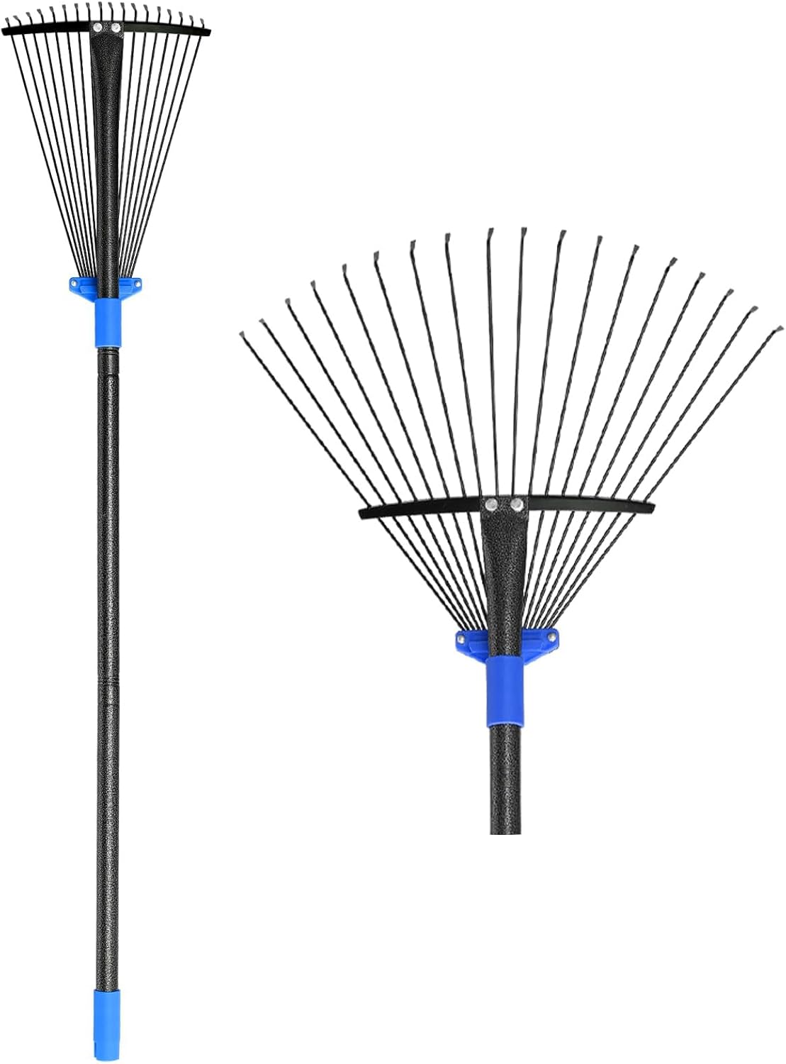 Amazon.com : Adjustable Metal Leaf Rake 30-60 inch, Garden Rakes for ...