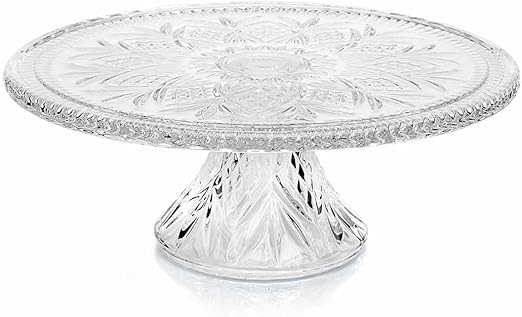 Amazon.com: Attractive Diamond Cut Crystal Cake Plate – Beautiful ...